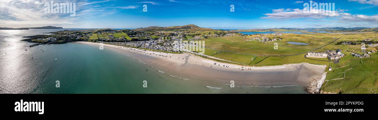 Aerial of the beautiful coast at Downings, County Donegal - Ireland ...
