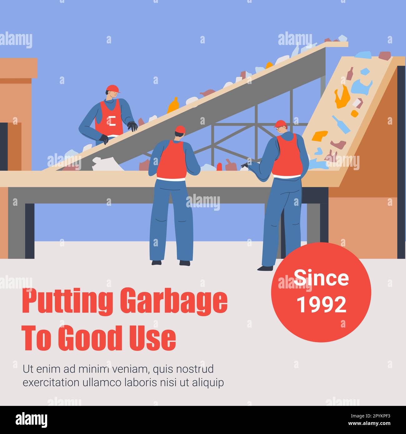 Putting garbage to good use, since 1992 sorting Stock Vector Image ...