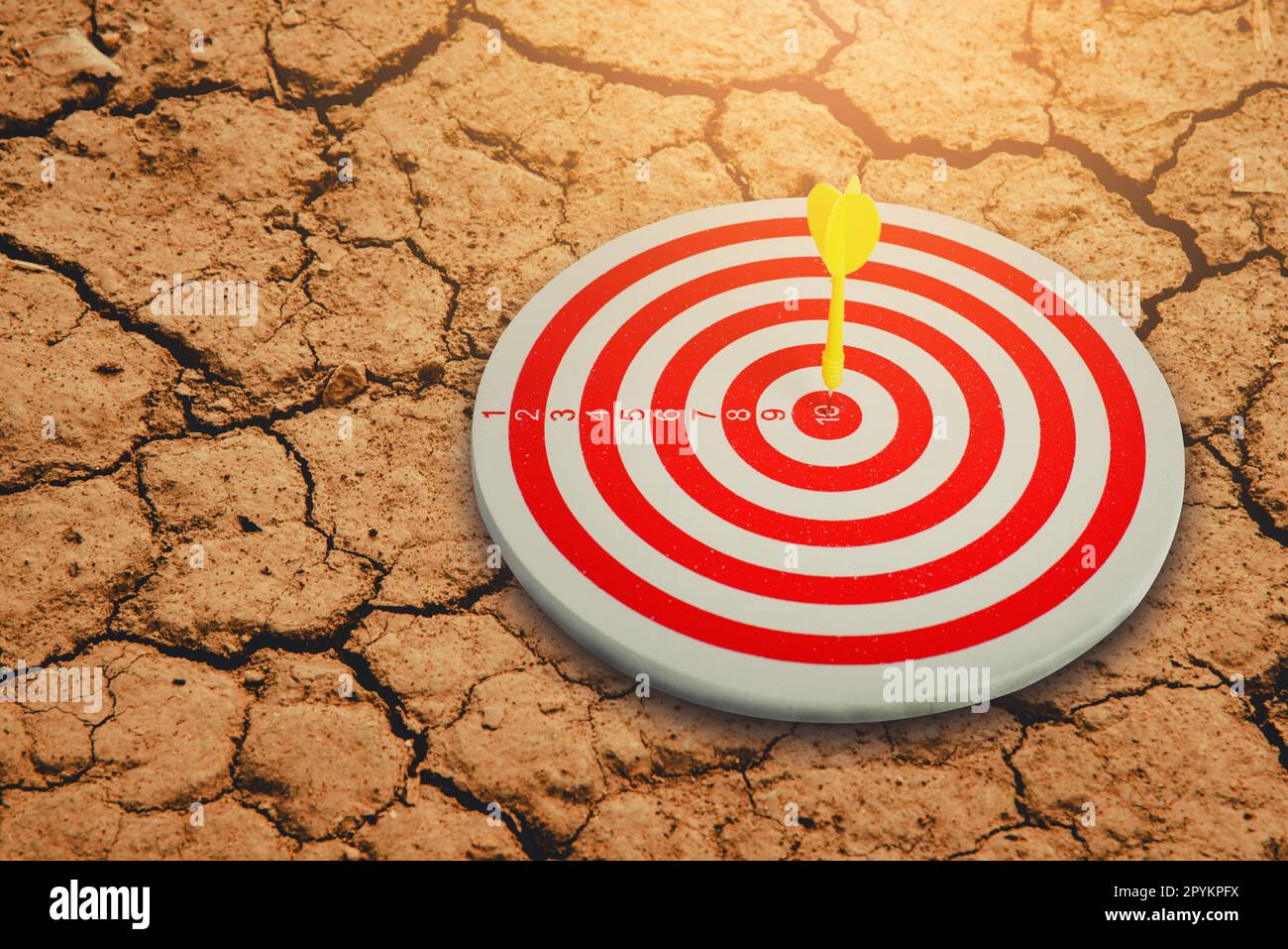 Dart target with arrows on ground Stock Photo - Alamy