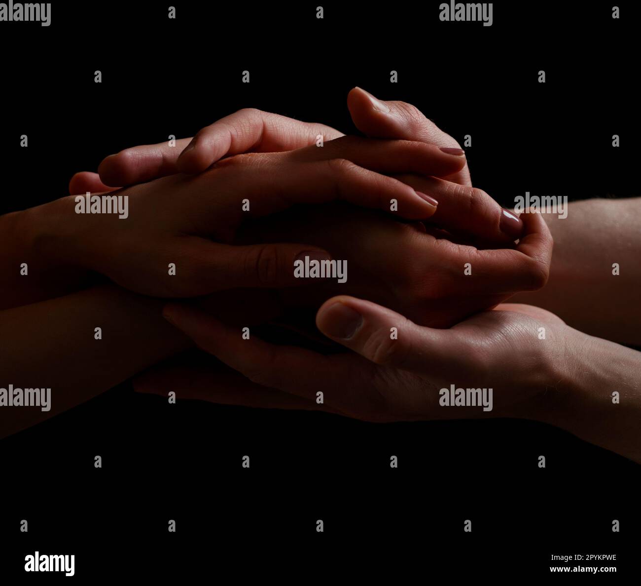 Concept of salvation. Hands of two people rescue, help. Helping hand ...