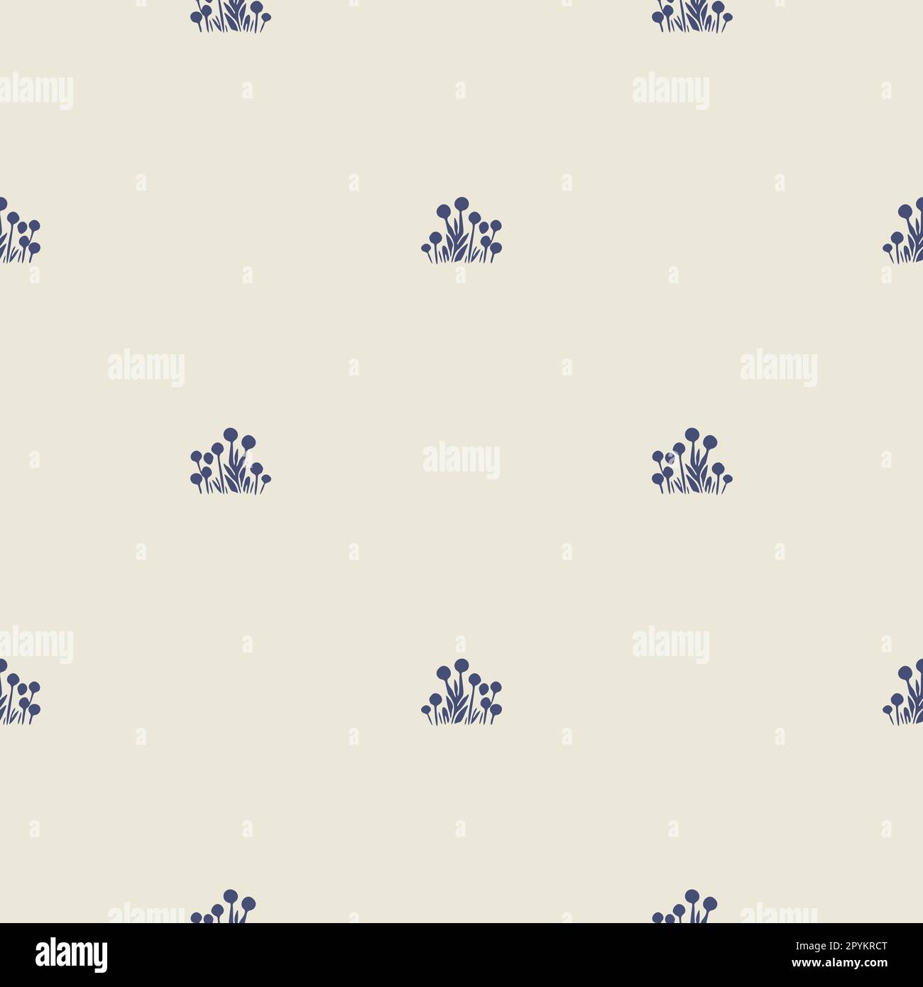 Quirky leaf sprig lino cut motif vector pattern. Seamless decoration of ...