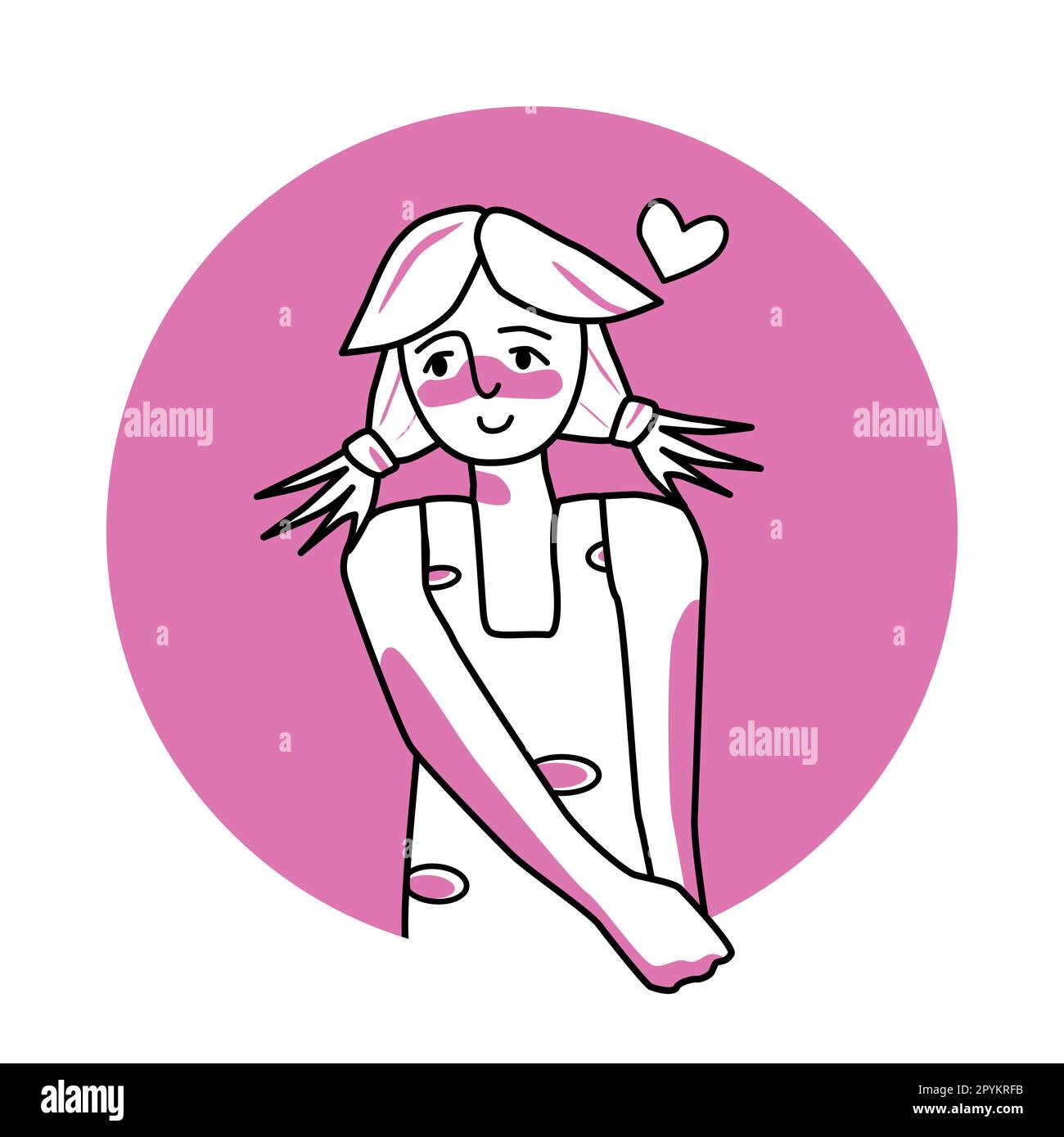 Shy girl with emotion of love, facial expression with gestures. Beloved ...