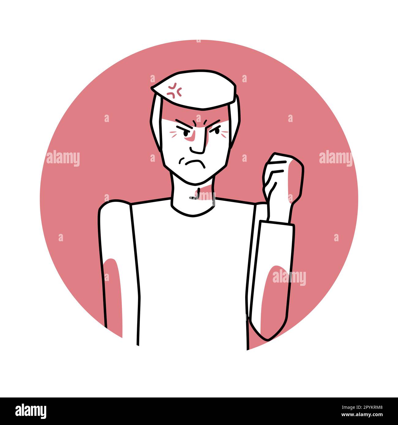 Adult man with angry emotion, facial expression with hands. Annoyed ...