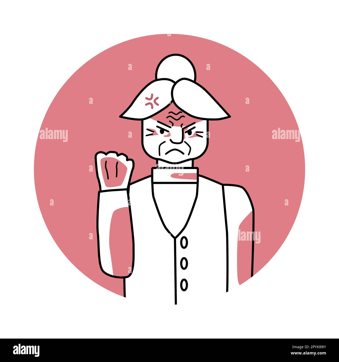 Old woman with angry emotion, facial expression with hands. Annoyed ...