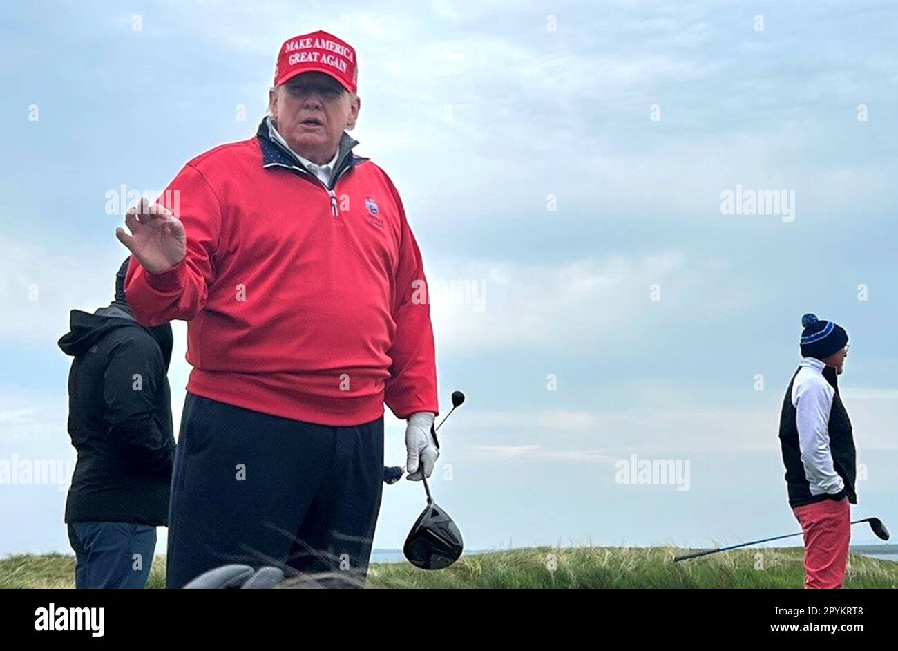 Former US president Donald Trump playing golf at Trump International ...