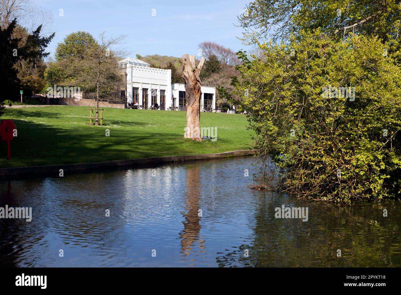 View of the surviving remains of Kearsney Abbey, the newly restored ...