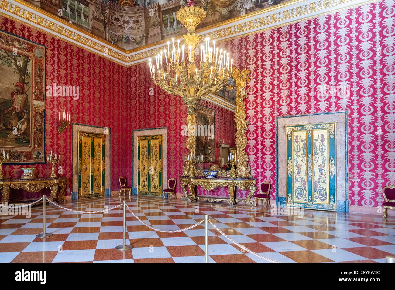 Royal Palace of Naples, Italy, The wonderful rooms inside the Palace ...