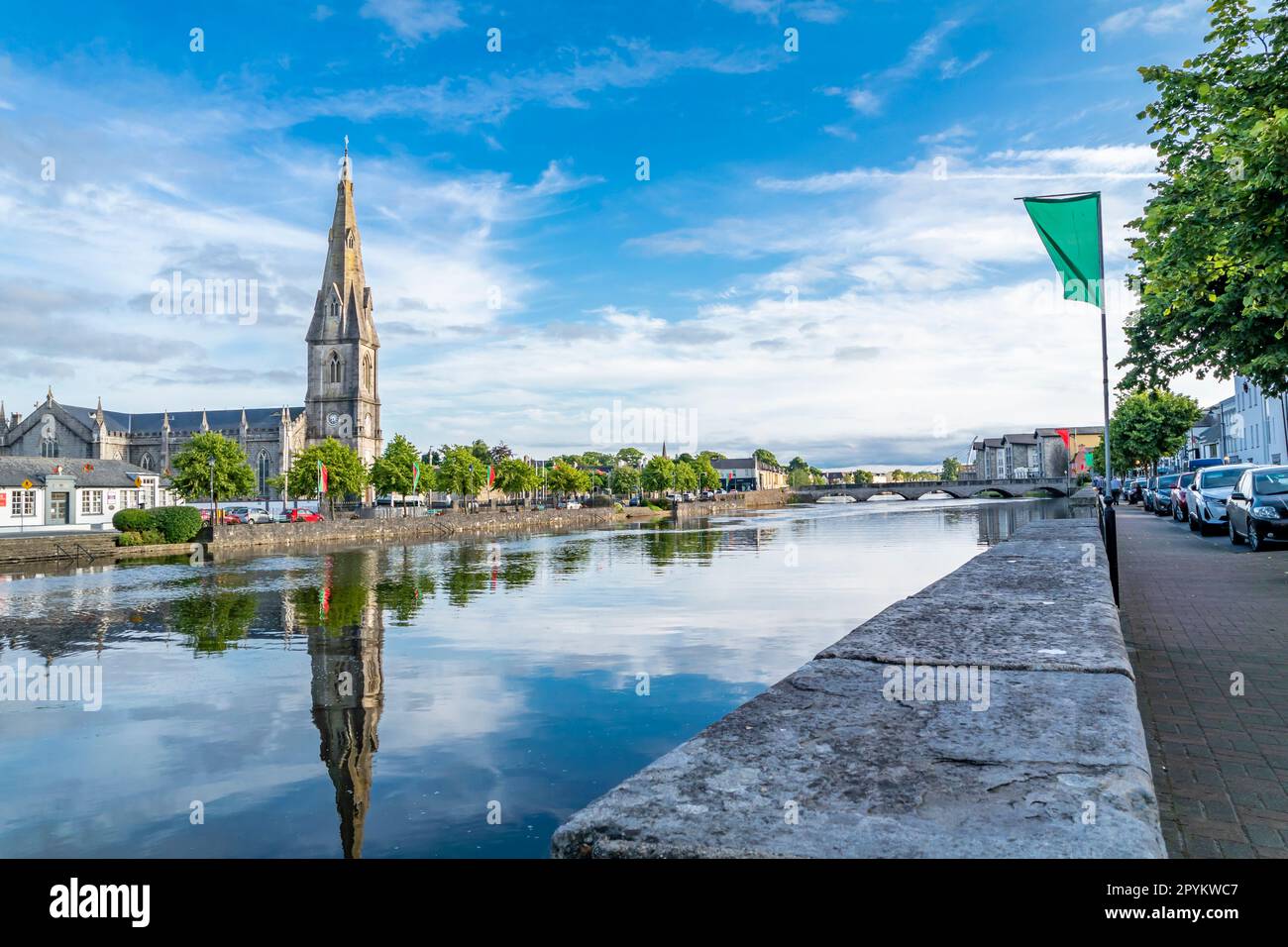 The skyline of Ballina town, County Mayo, Ireland Stock Photo - Alamy