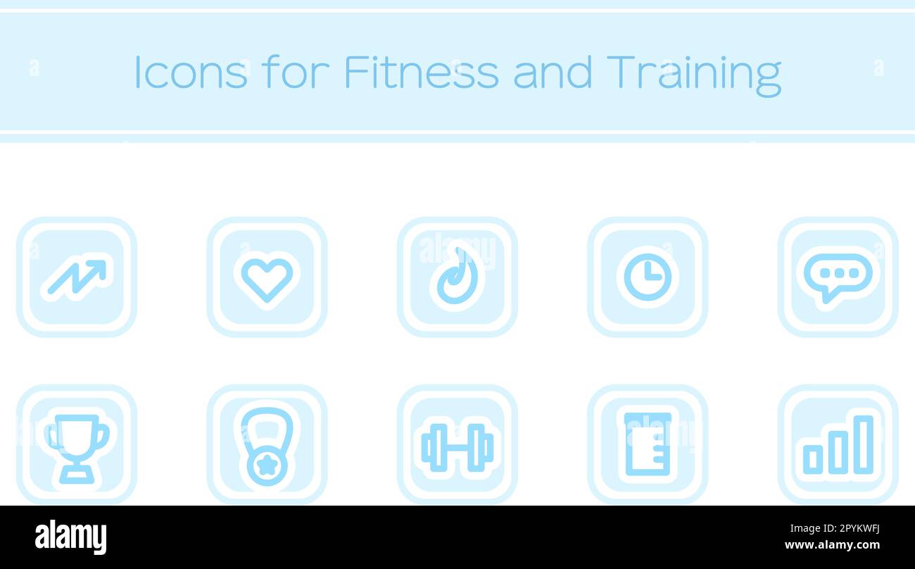 Sports icon set for use in fitness and training apps, Vector ...