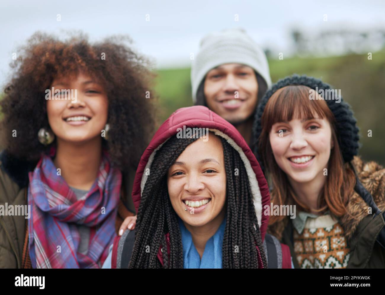 Friends are the family we choose. Portrait of a group of happy friends ...