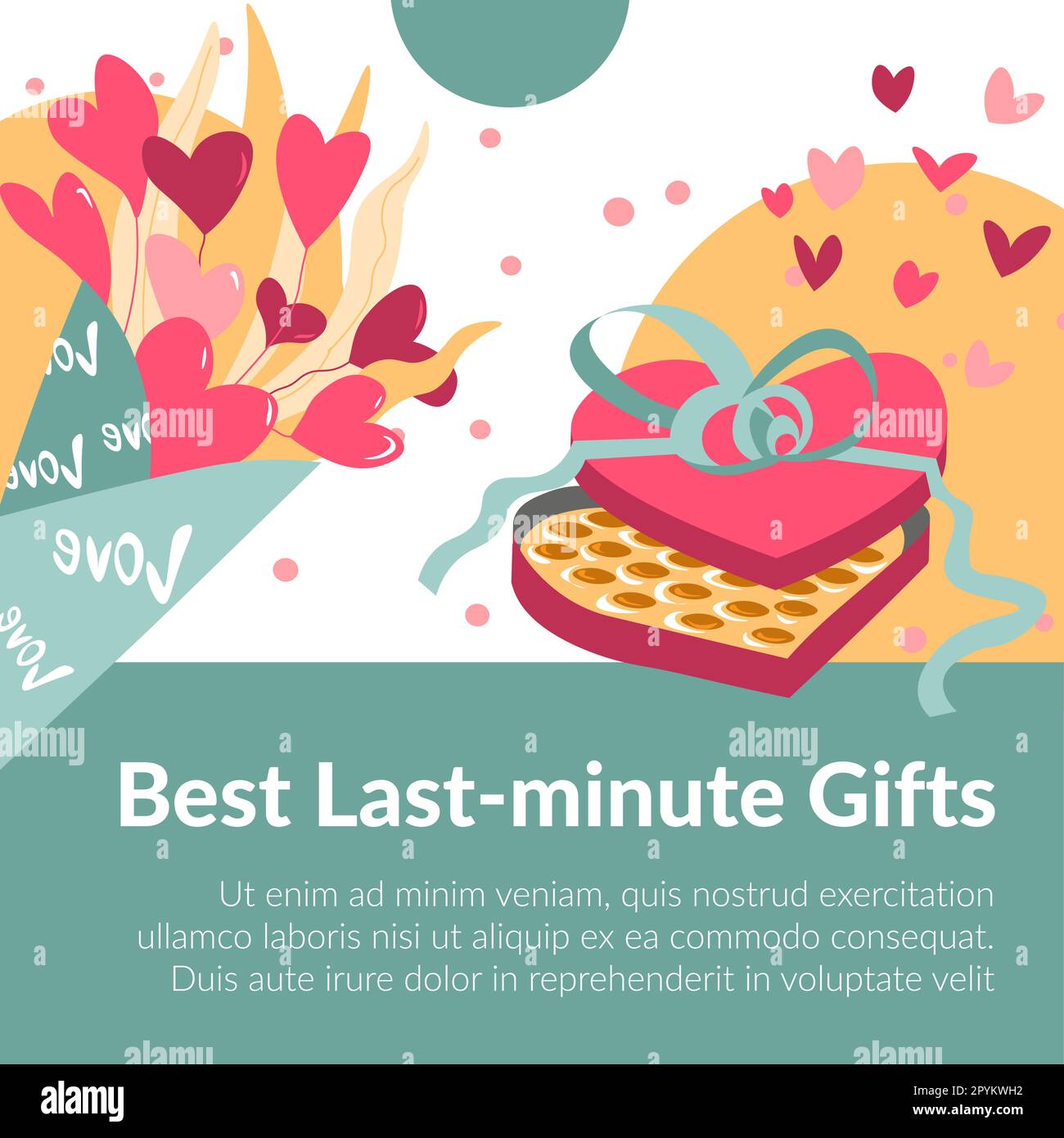 Gift box bouquet on Stock Vector Images - Alamy