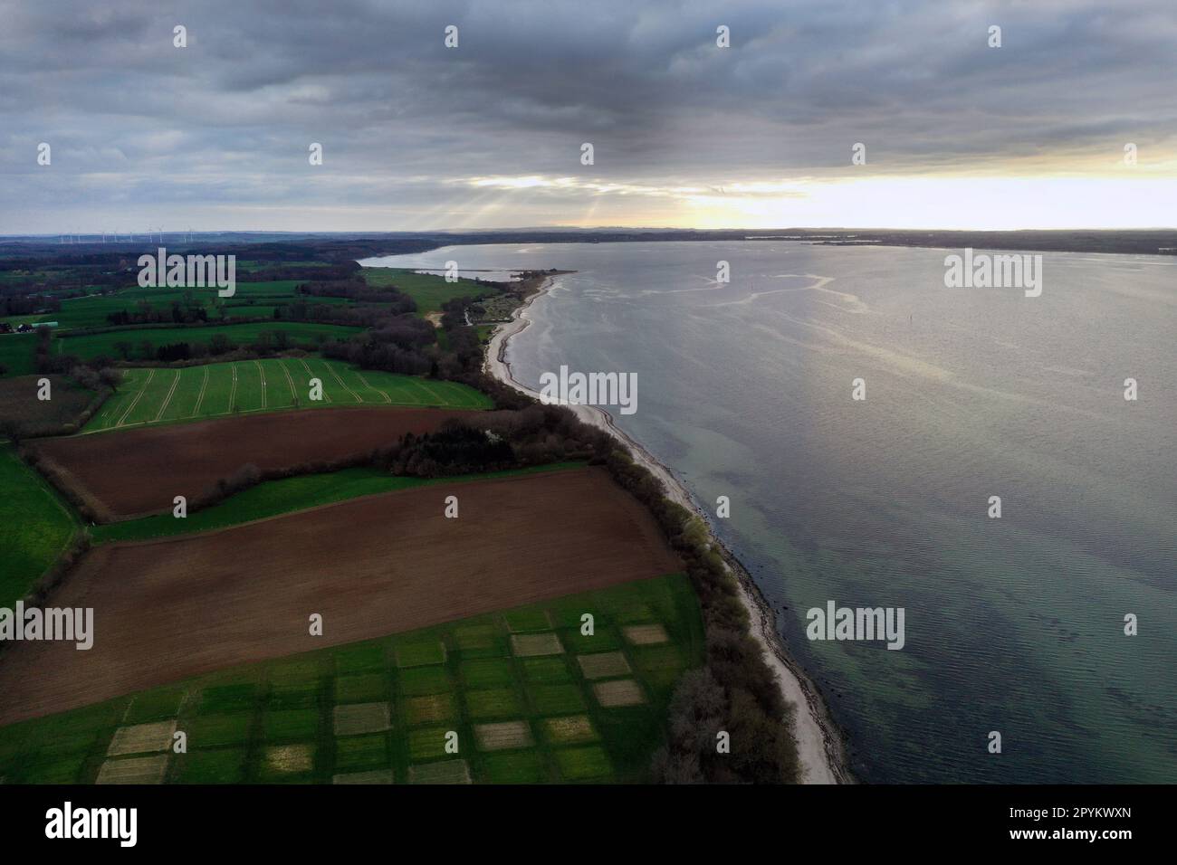 Aerial view beach during cloudy hi-res stock photography and images - Alamy