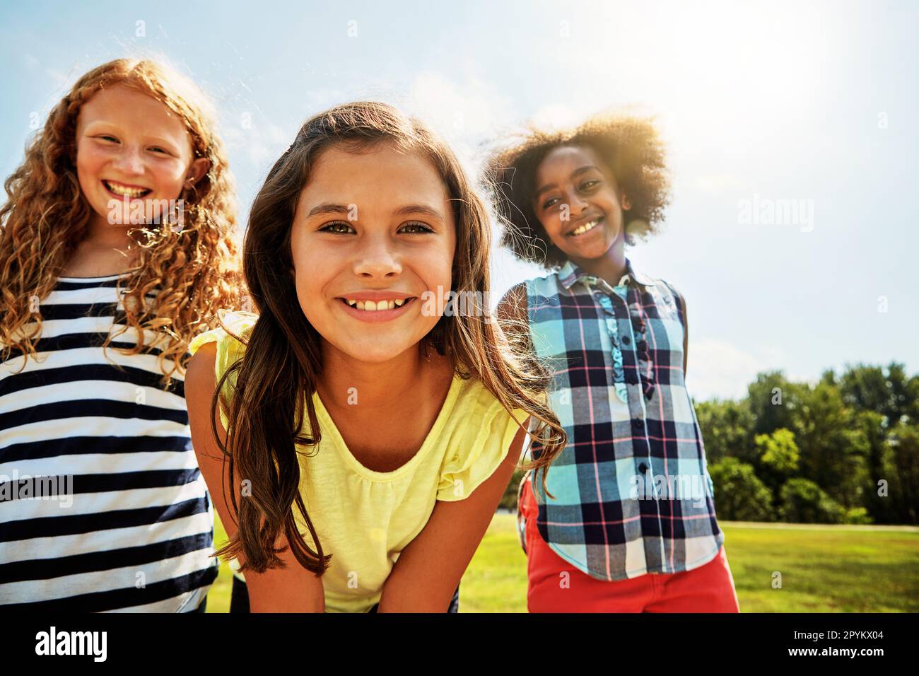 The best friends are childhood friends. Portrait of a group of diverse ...