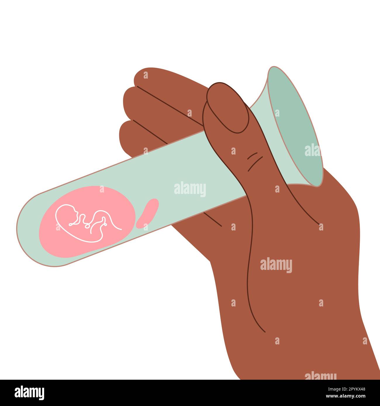 The vector with hands hold test-tube with embryo for artificial ...
