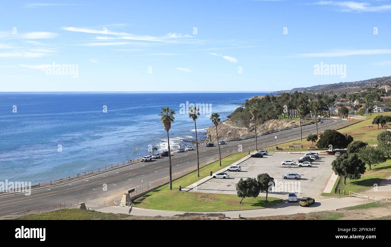 The view along the Pacific coastline from Angel's Gate Park, in the San ...