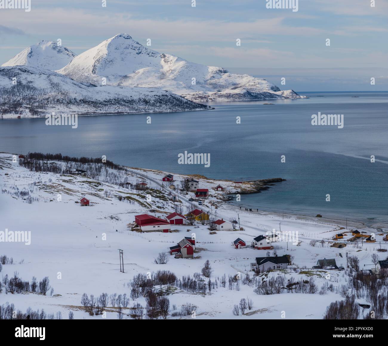 Winter in Grotfjorden, close to Tromso in arctic Norway Stock Photo - Alamy