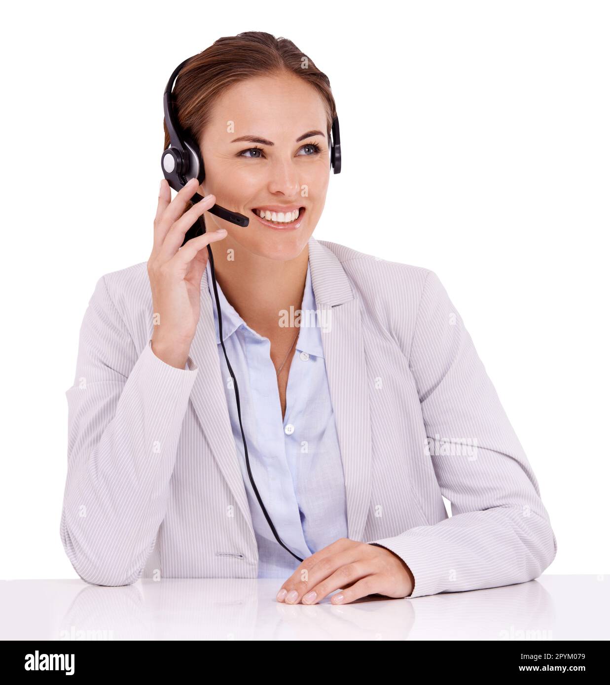 Call center, communication and woman isolated on transparent, png ...
