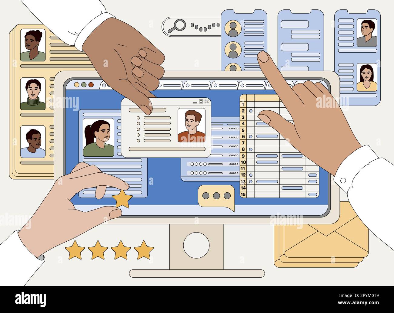 Hiring new worker flat Stock Vector Images - Alamy