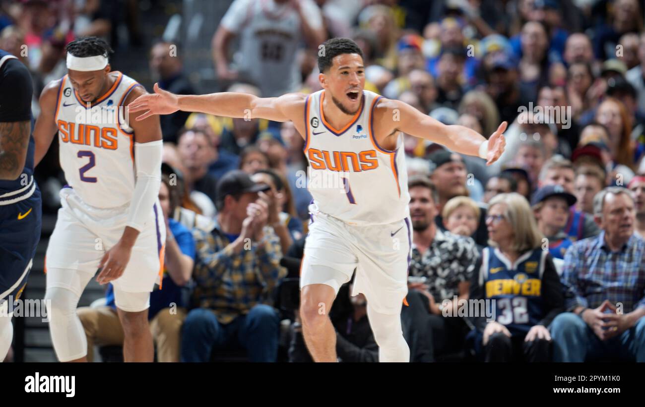 Phoenix Suns guard Devin Booker (1) in the first half of Game 2 of an ...