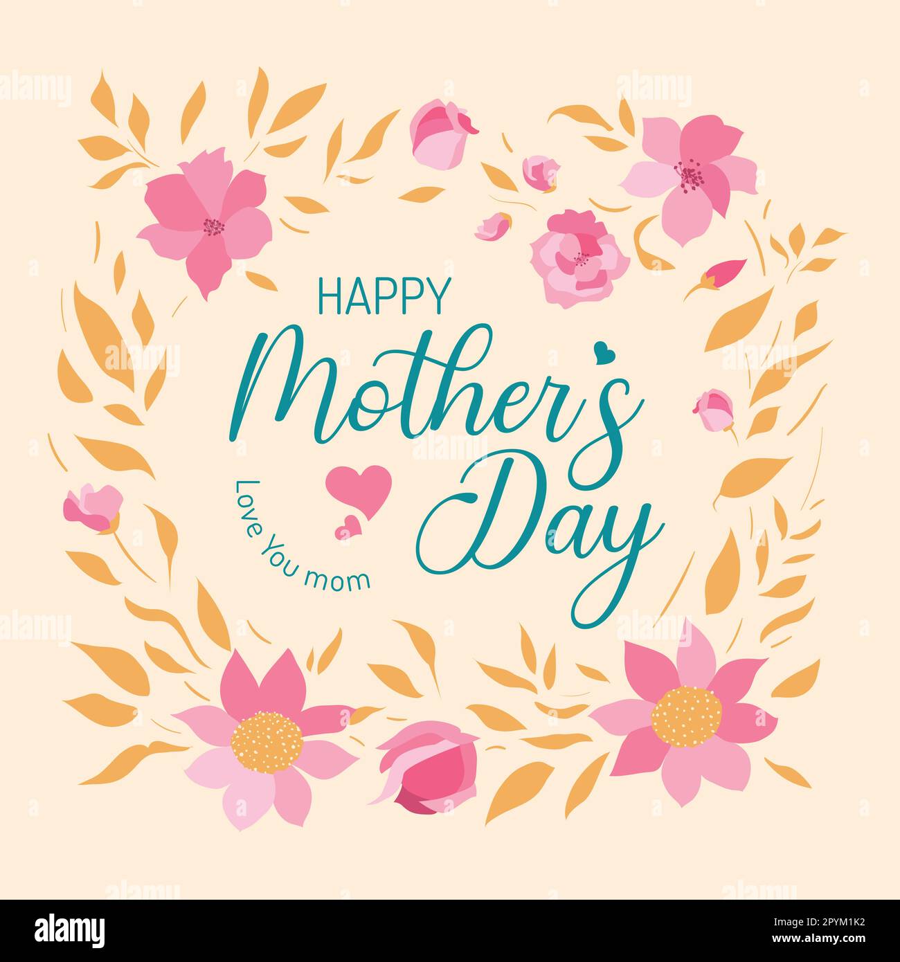 Floral Mother's Day social media post design template Stock Vector ...
