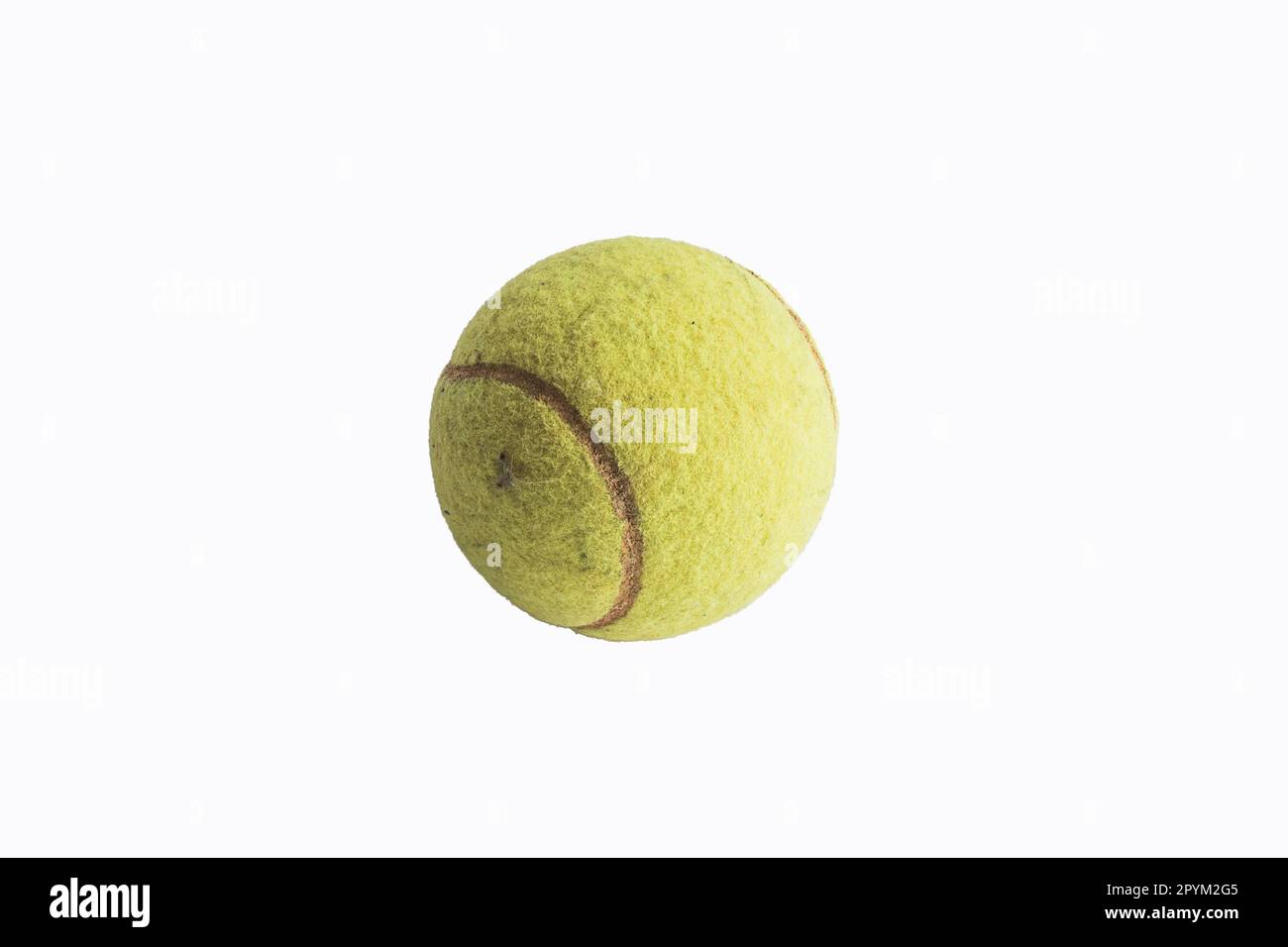 A dirty tennis ball isolated on white background Stock Photo - Alamy