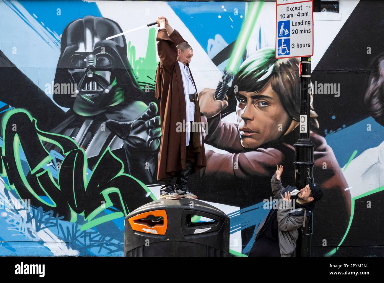 London, UK. 4 May 2023. Lee Bofkin, CEO, Global Street Art, in a Jedi ...