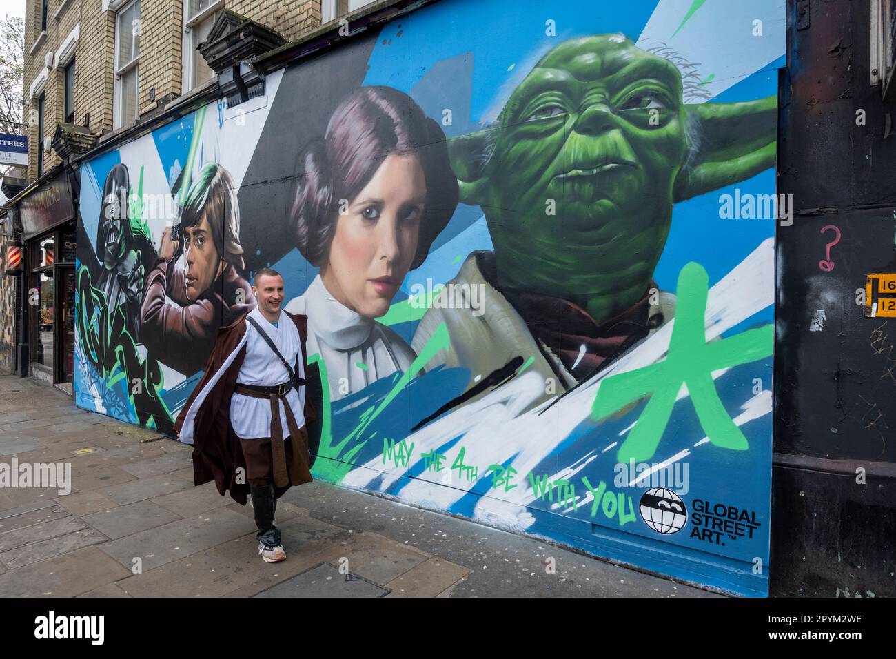 London, UK. 4 May 2023. Lee Bofkin, CEO, Global Street Art, in a Jedi ...