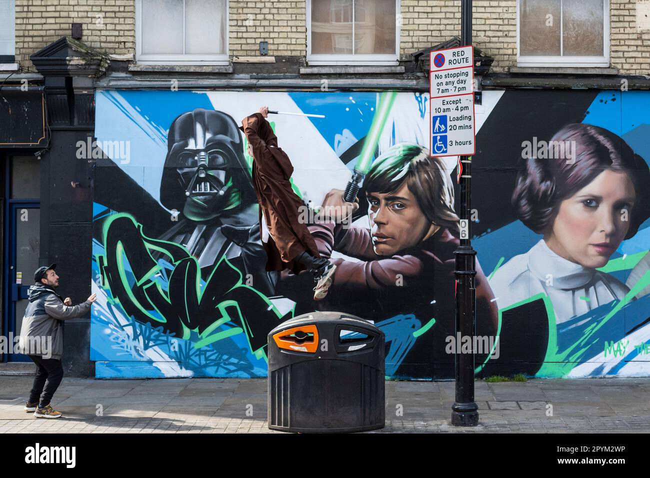 London, UK. 4 May 2023. Lee Bofkin, CEO, Global Street Art, in a Jedi ...