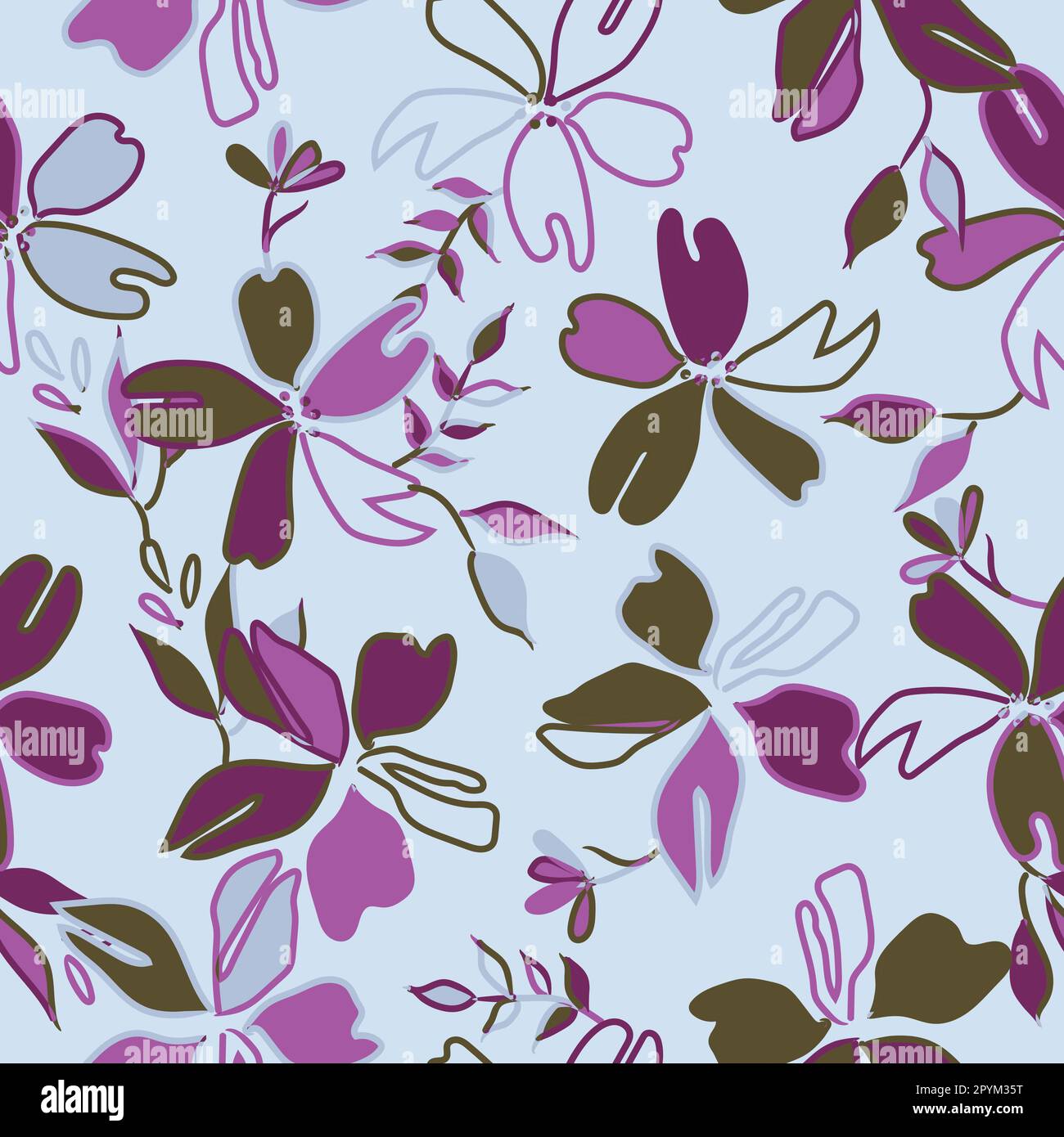 Floral abstract seamless pattern. Vector design for different surfaces ...