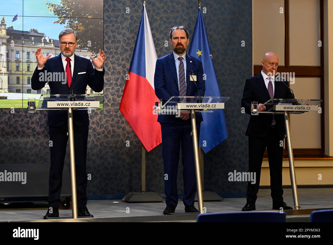 Prague, Czech Republic. 04th May, 2023. Czech Prime Minister Petr Fiala ...