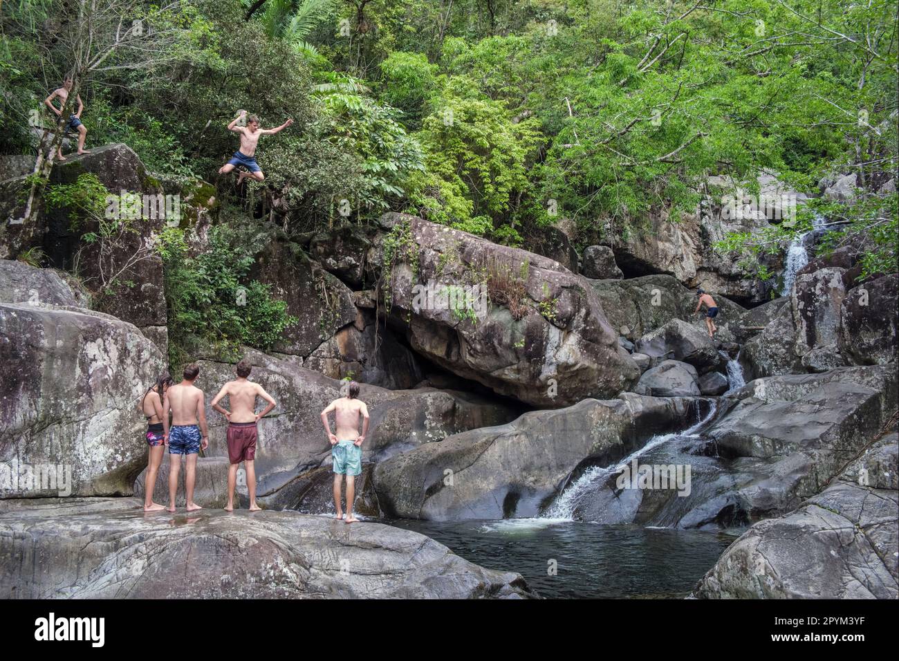 Kids swimming in a stream hi-res stock photography and images - Alamy