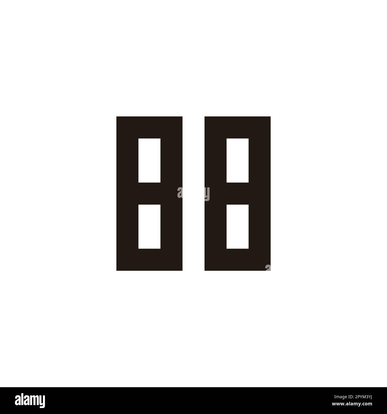 Number 88 square, rectangles geometric symbol simple logo vector Stock ...