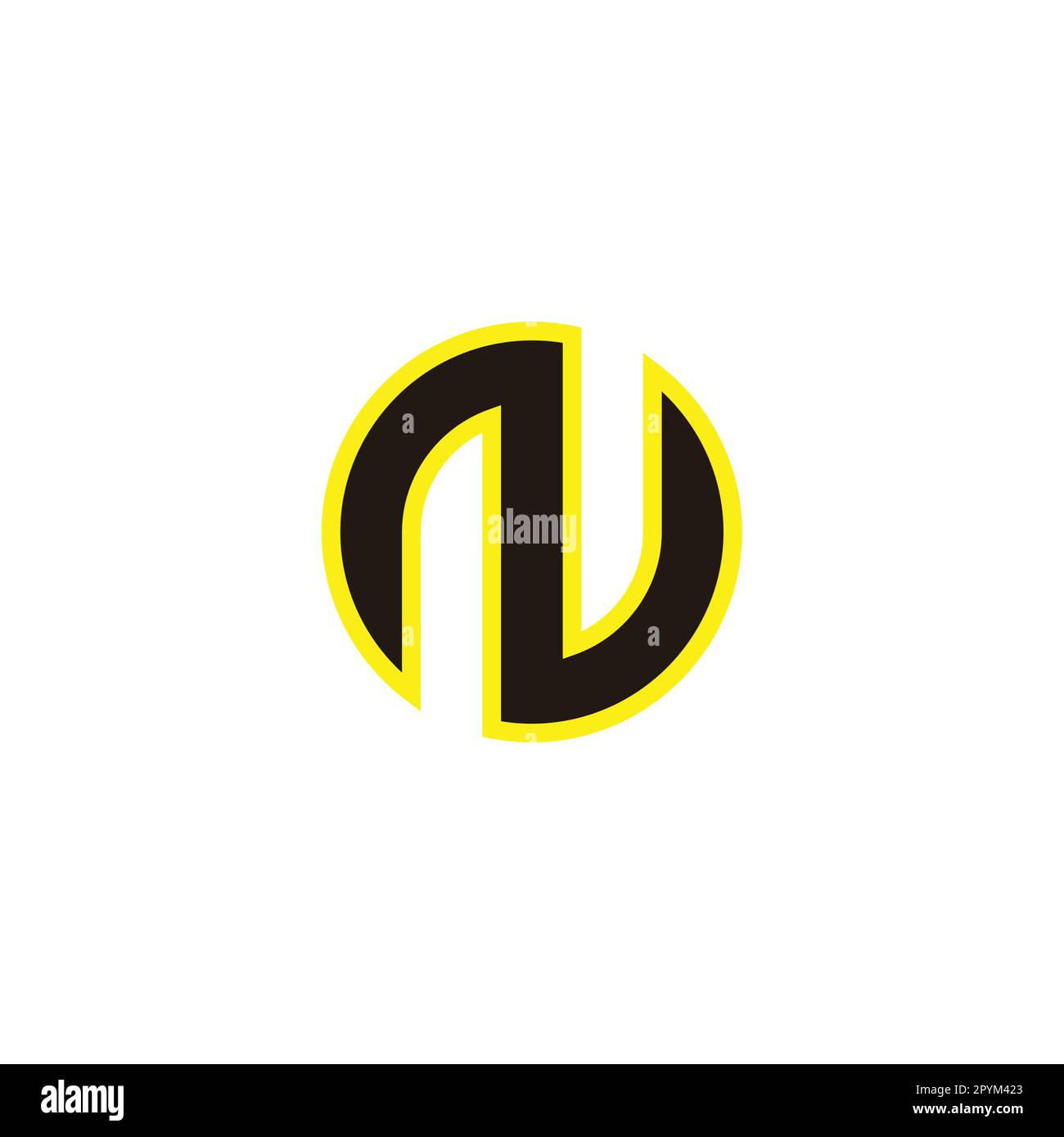 Letter N circle, neon geometric symbol simple logo vector Stock Vector ...