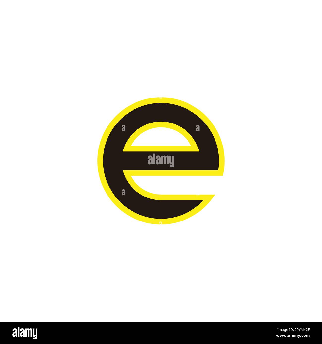 Letter e circle, neon geometric symbol simple logo vector Stock Vector ...