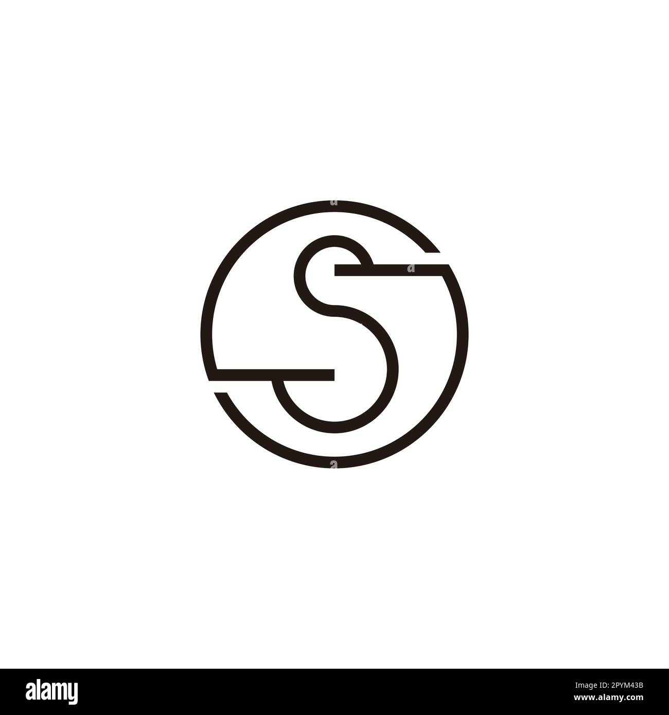 Letter S rounded, unique geometric symbol simple logo vector Stock ...