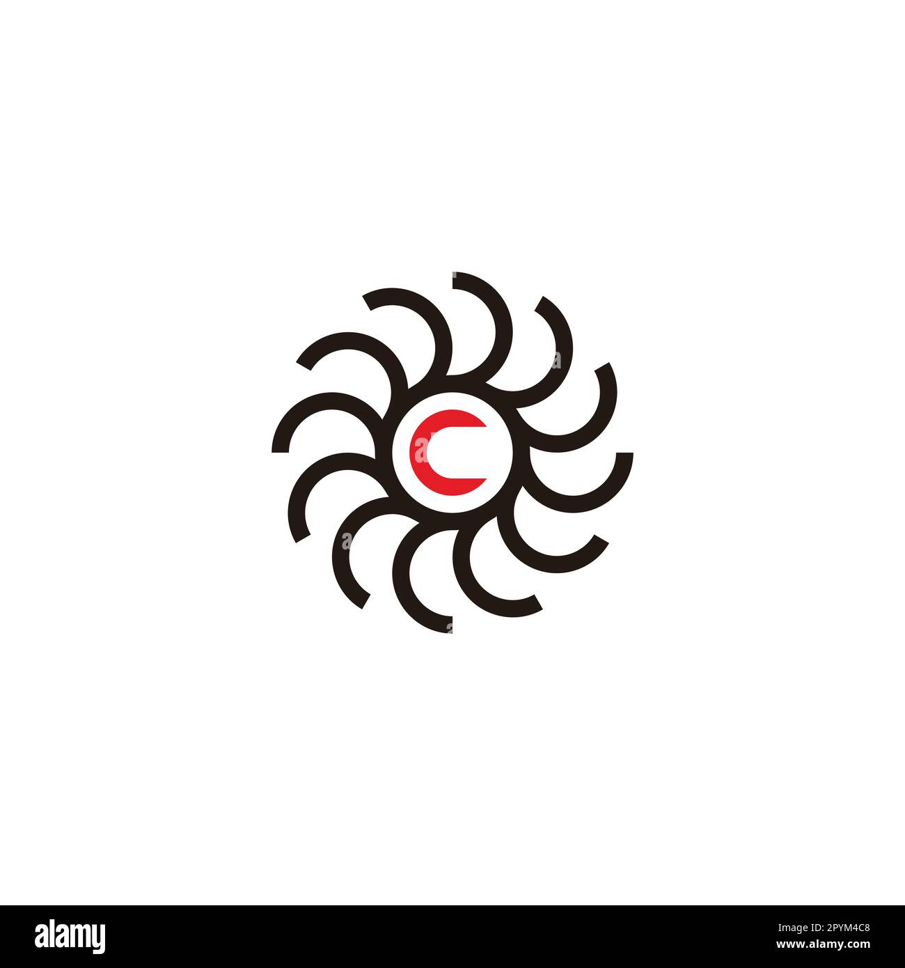 Letter C in circle, technology geometric symbol simple logo vector ...