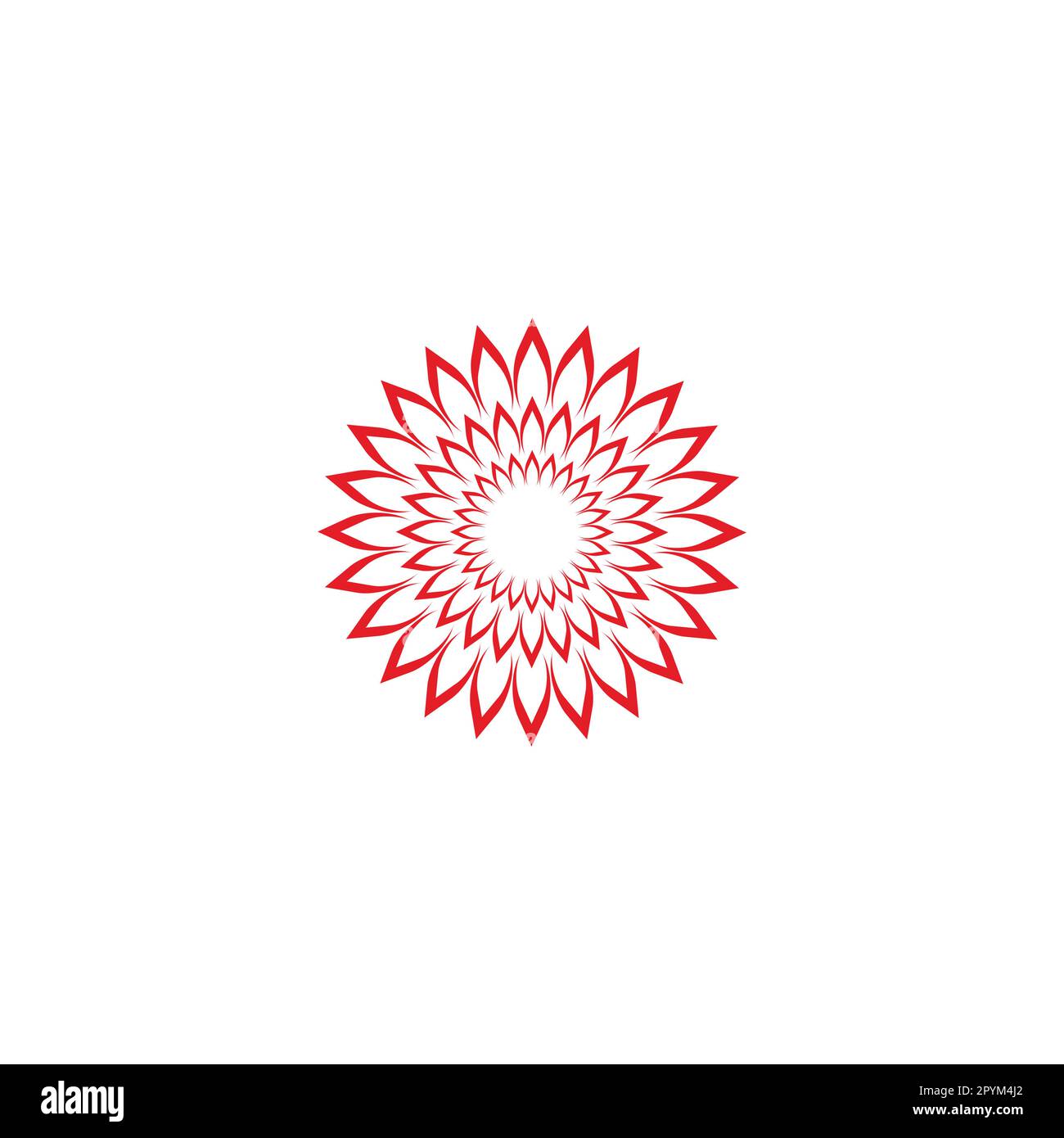 Flower, red illustration geometric symbol simple logo vector Stock ...