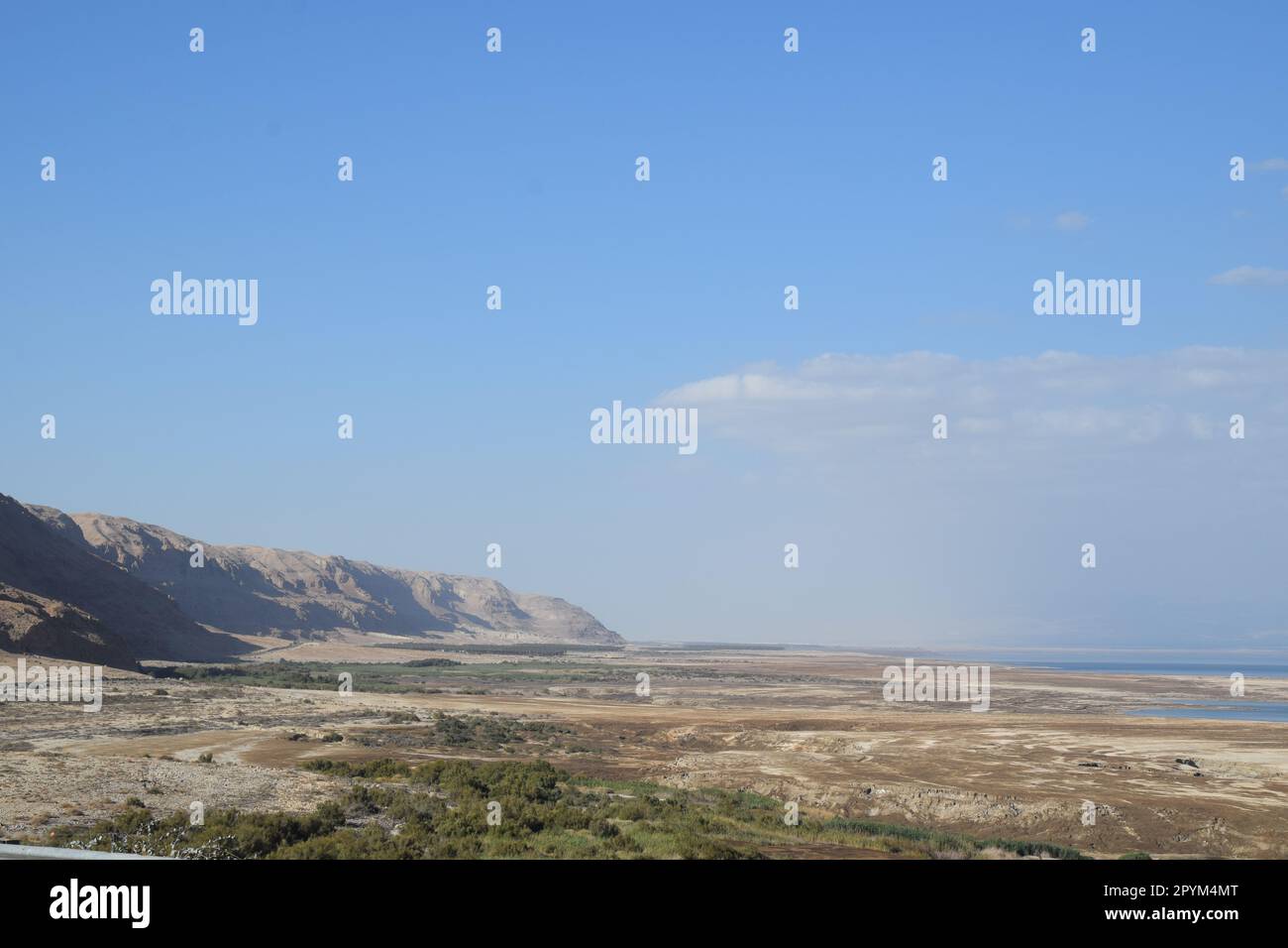 Receding sea level and dried out coastline of the Dead Sea: Driving ...