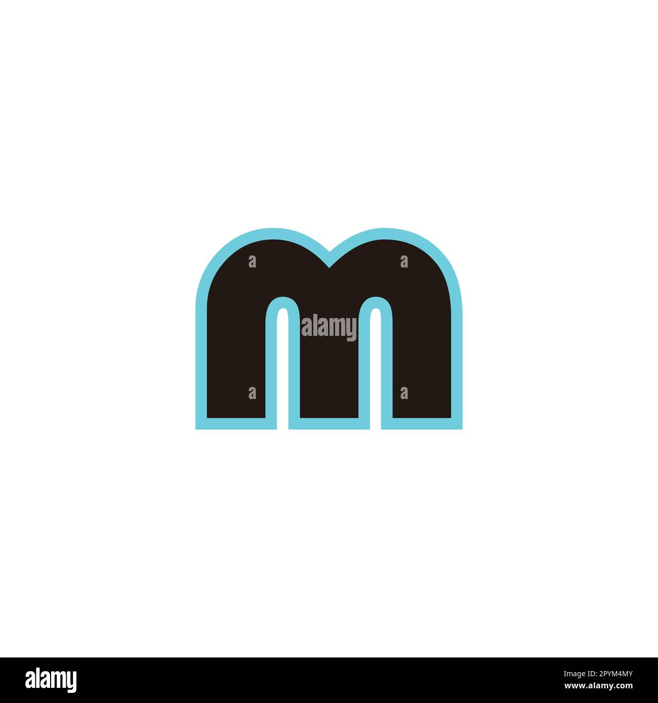 Letter m neon, blue geometric symbol simple logo vector Stock Vector ...
