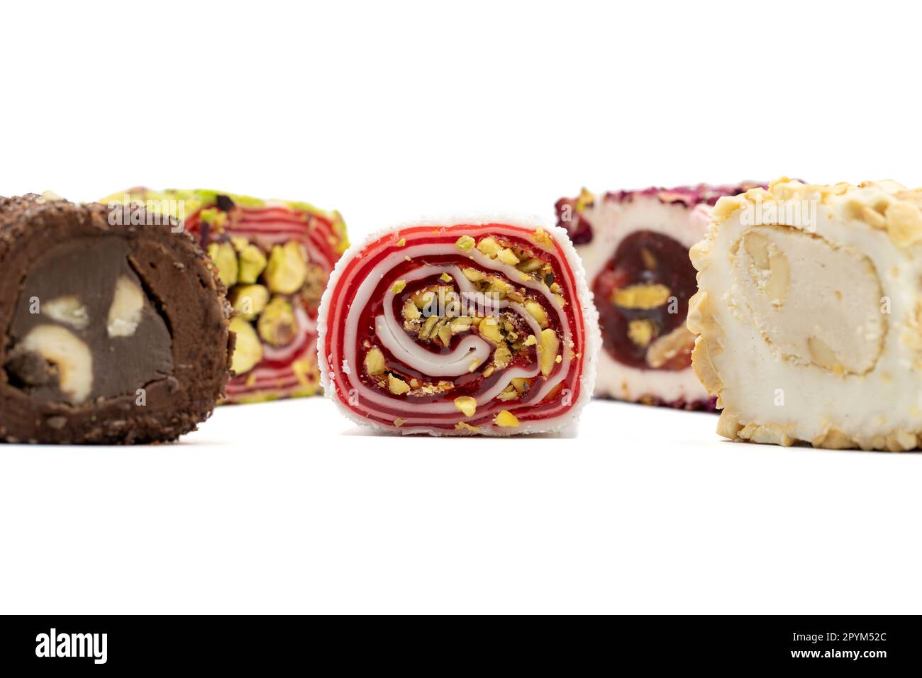 Turkish delight. Assortment of turkish delight with pistachio and ...