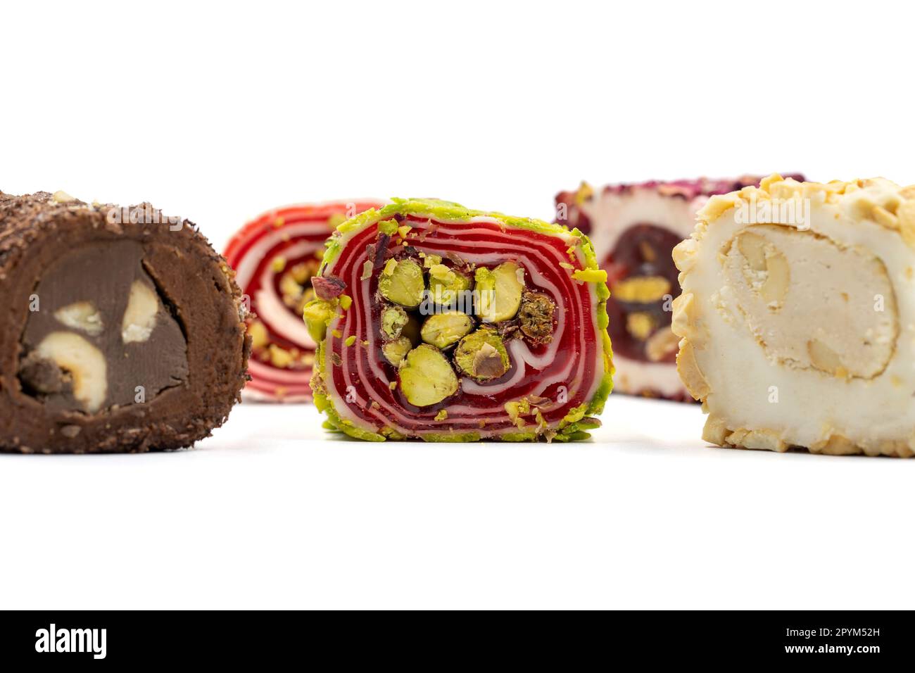 Turkish delight. Assortment of turkish delight with pistachio and ...