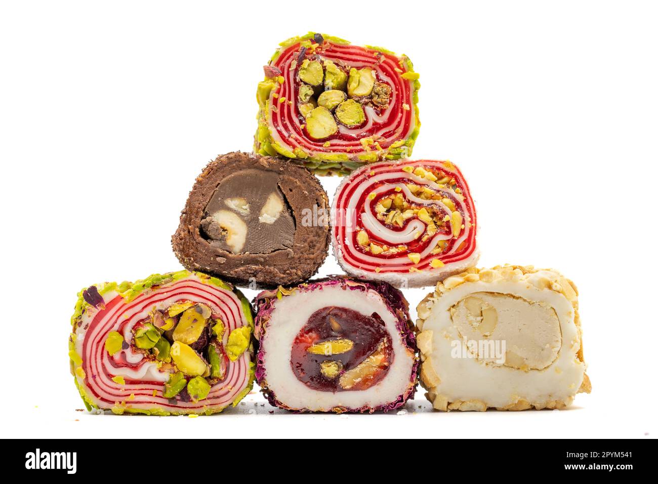 Turkish delight. Assortment of turkish delight with pistachio and ...