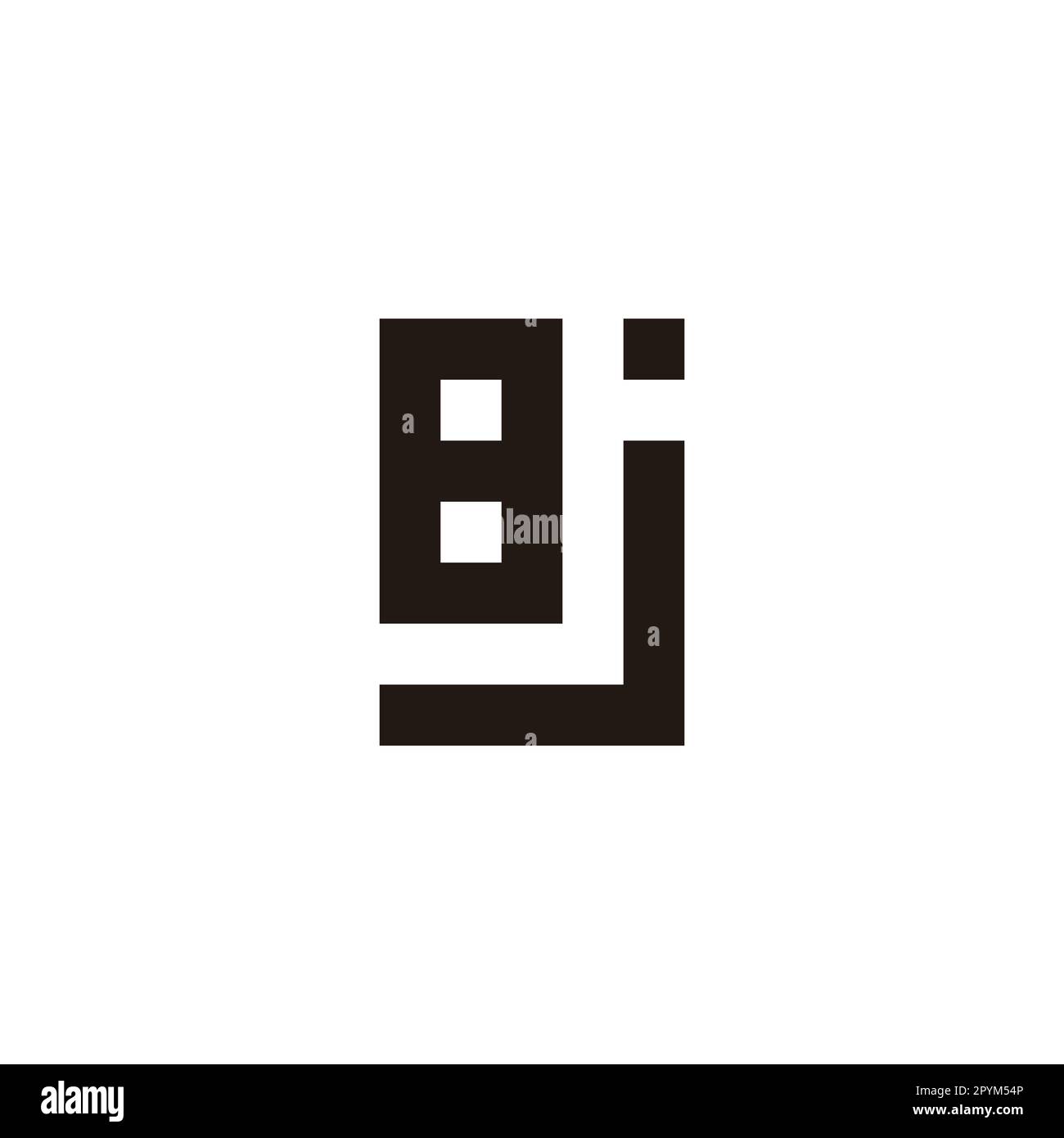 Letter j number 8 square geometric symbol simple logo vector Stock ...