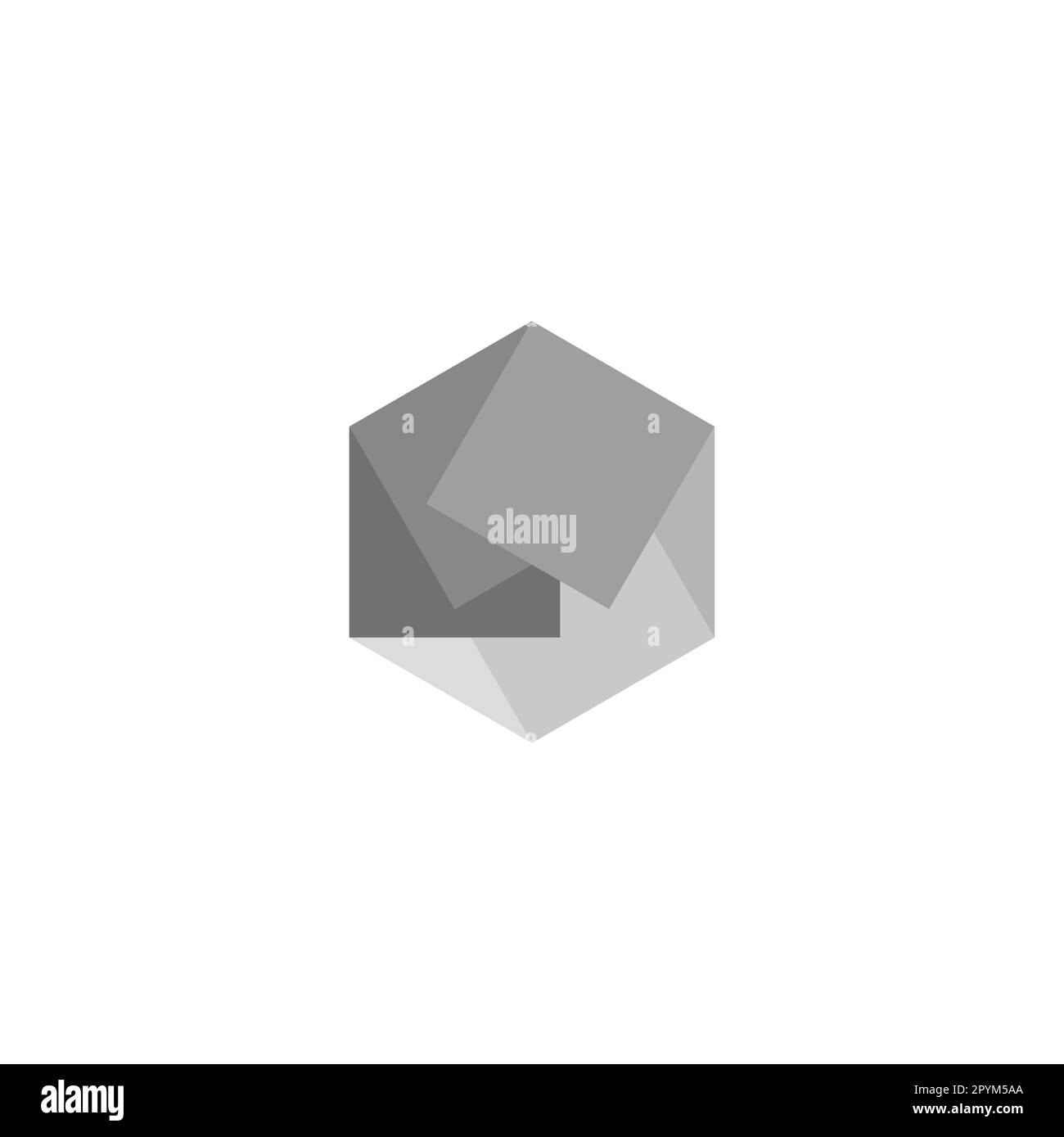 Hexagon, papers, folding geometric symbol simple logo vector Stock ...