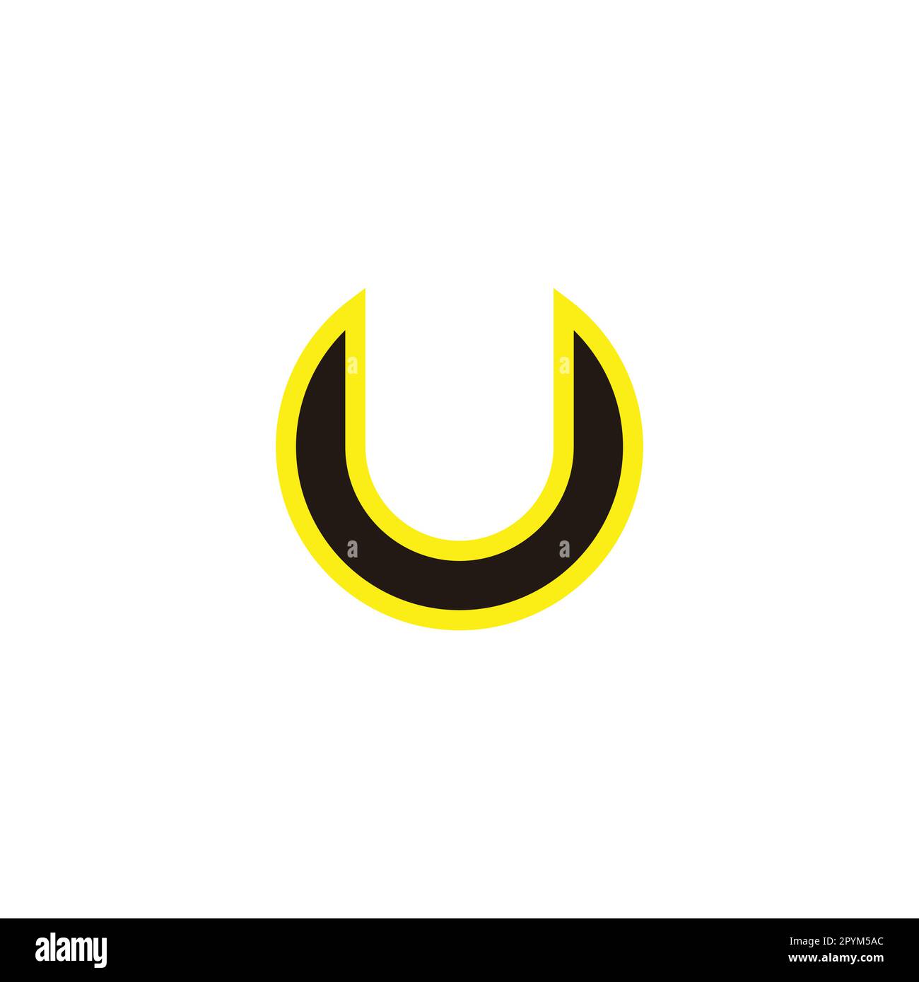 Letter U circle, neon geometric symbol simple logo vector Stock Vector ...