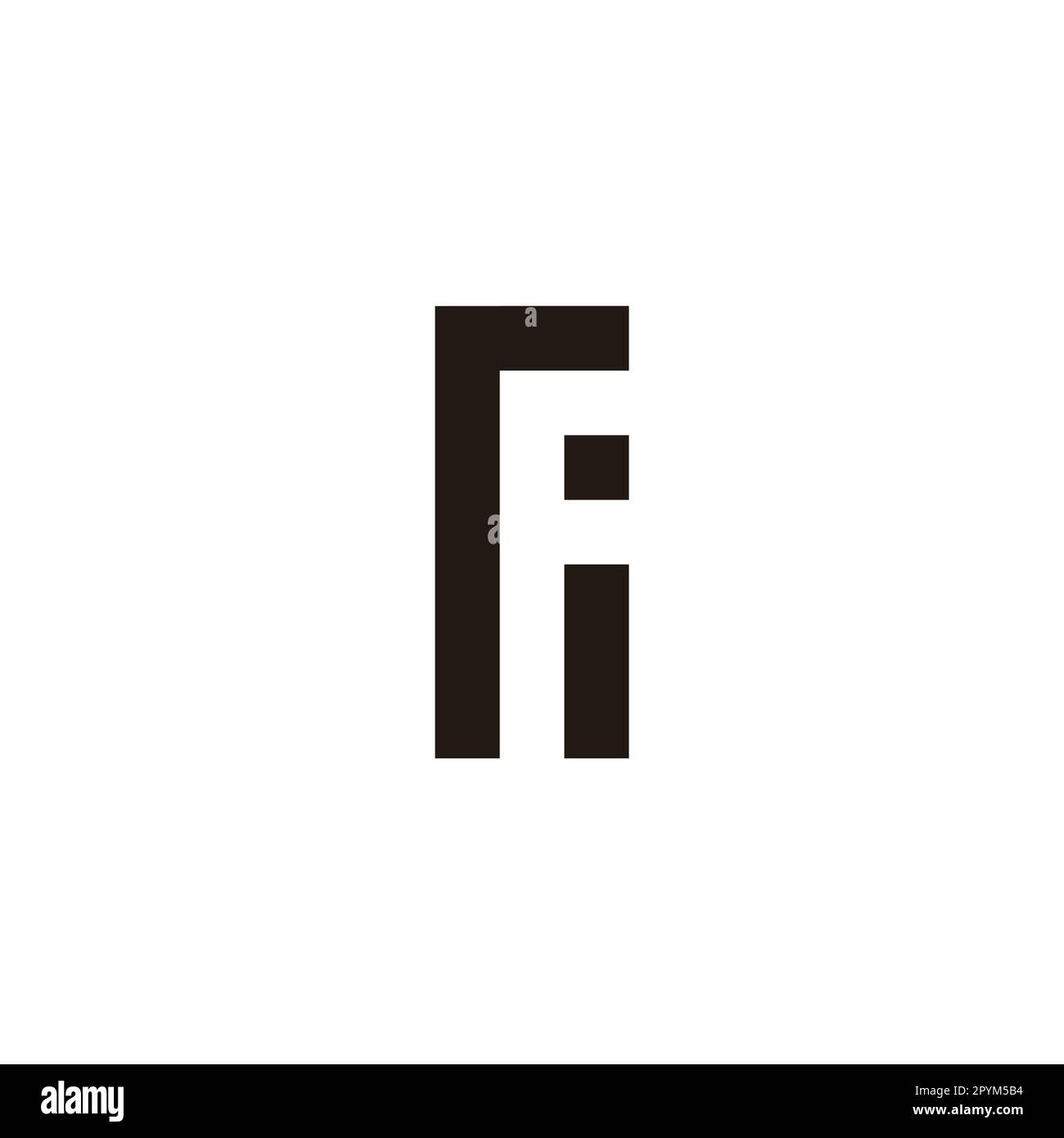 Letter r, F and i square geometric symbol simple logo vector Stock ...