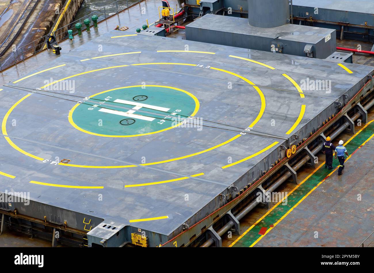 Crude tanker emergency helicopter pad Stock Photo - Alamy