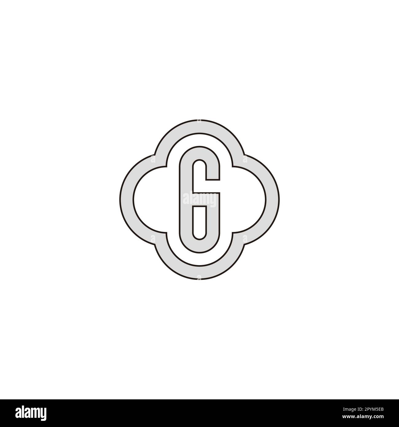 NUmber 6 in plus, outline geometric symbol simple logo vector Stock ...