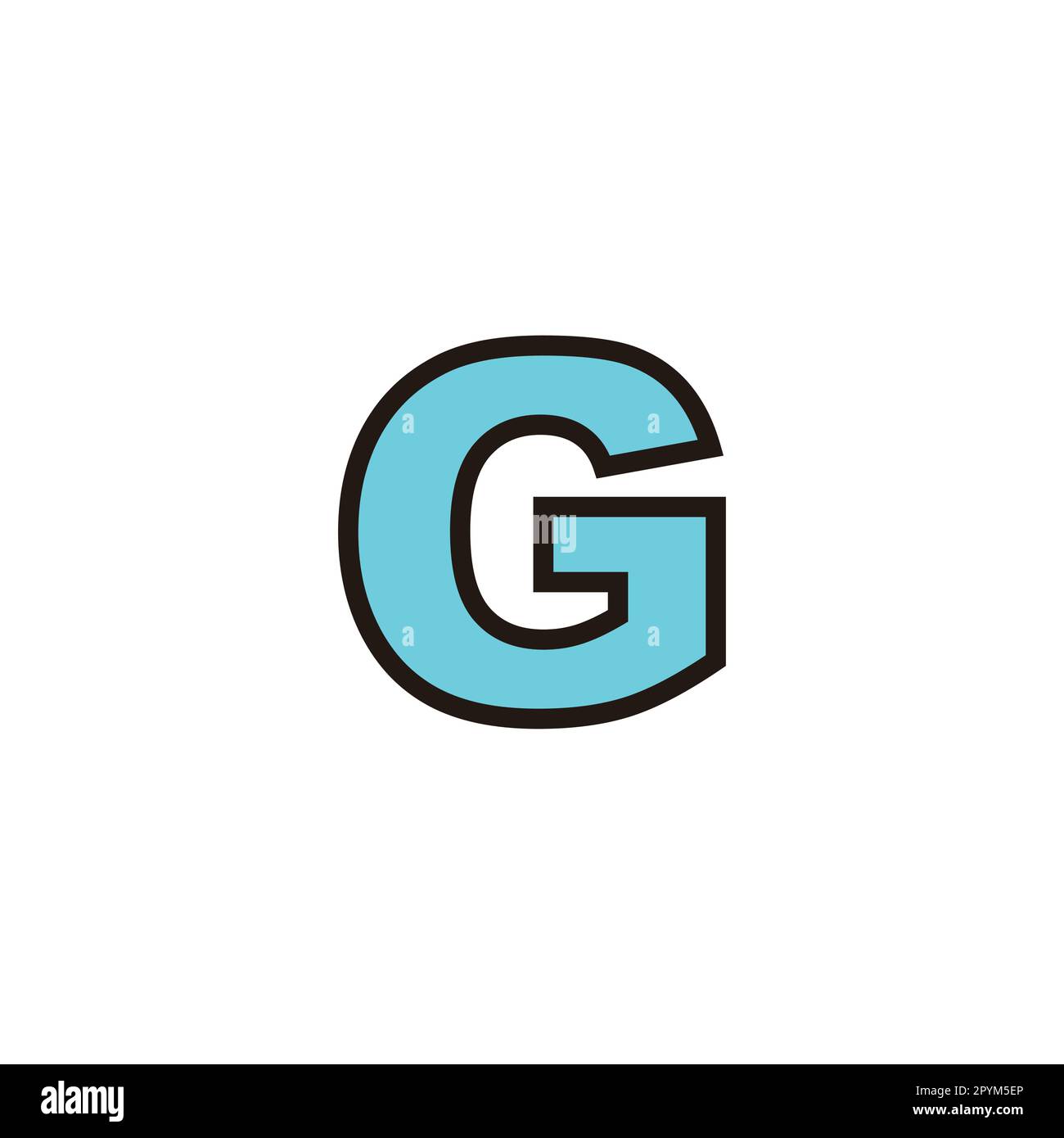 Letter G blue, outline geometric symbol simple logo vector Stock Vector ...