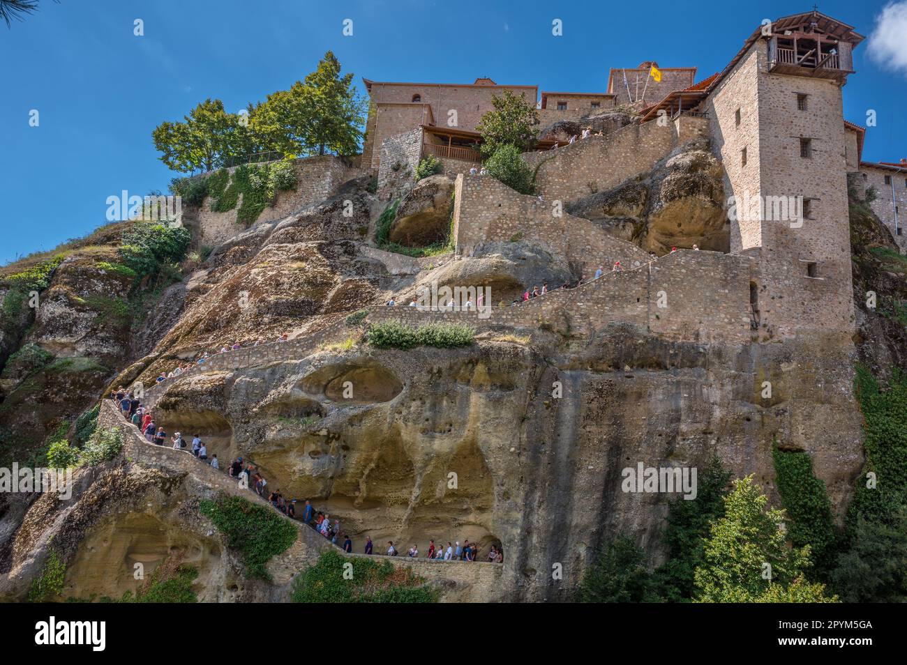 The Monastery of Great Meteoron, largest monastery at Meteora. Greece ...